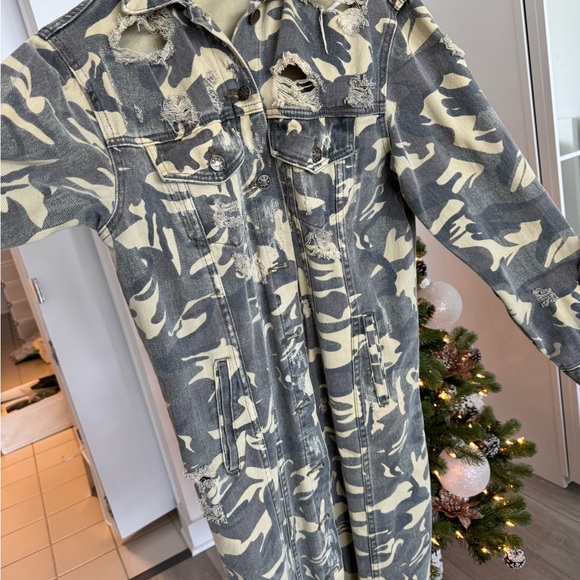 Mustard Seed | Jackets & Coats | Mustard Seed Camouflage Denim Long ...